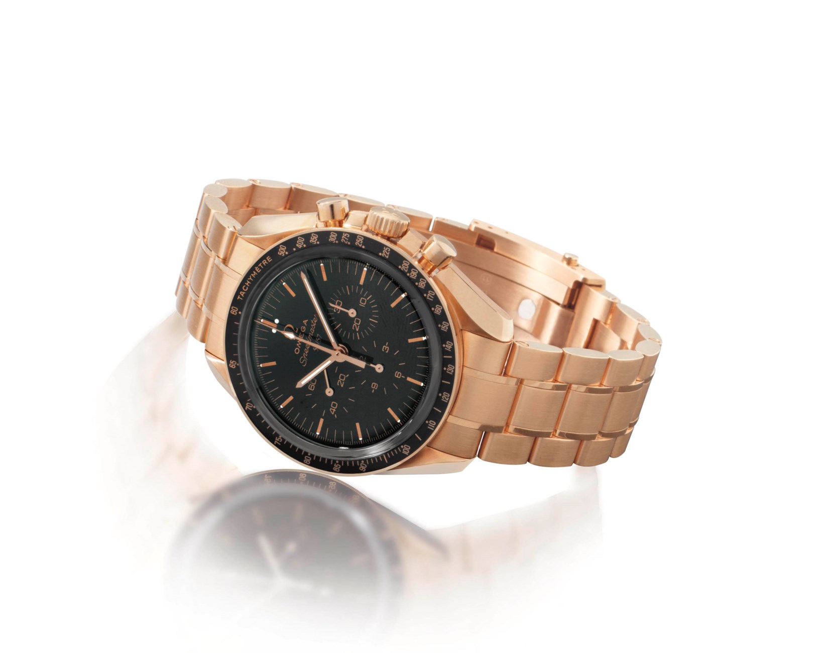 Omega. A Fine and Rare 18k Pink Gold Limited Edition Chronograph ...