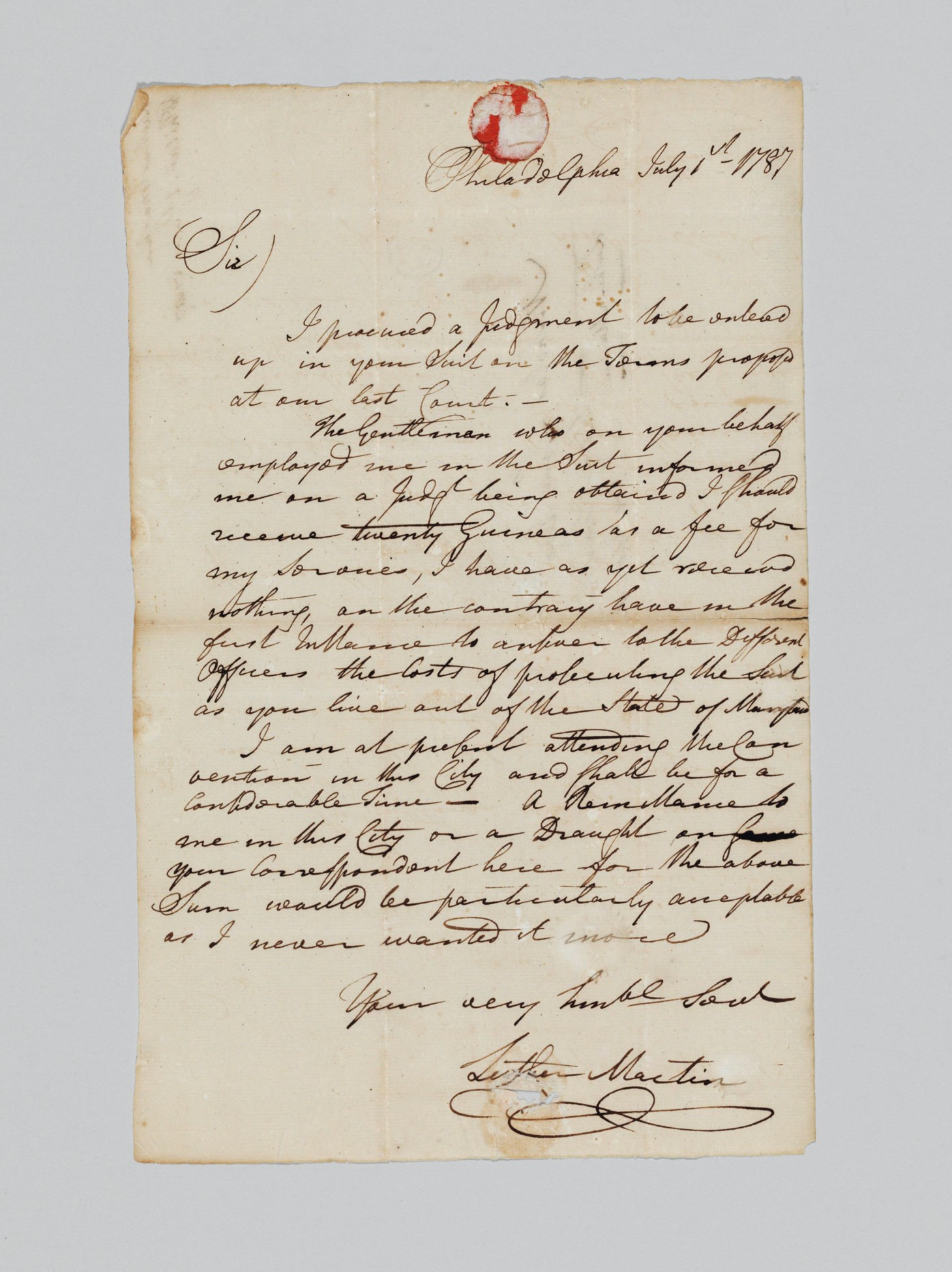 [CONSTITUTION OF THE UNITED STATES.] MARTIN, Luther (1748-1826 ...