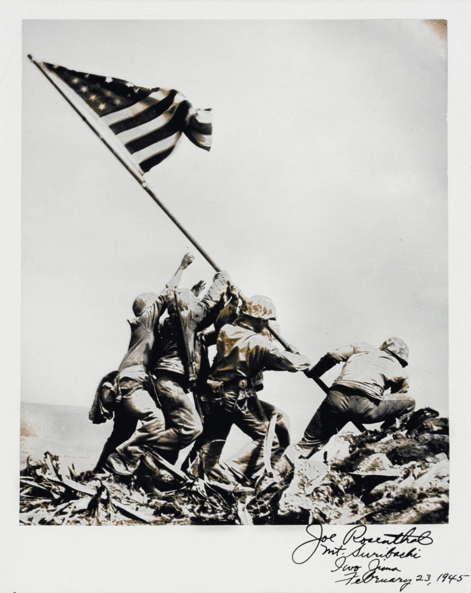 [WORLD WAR II.] ROSENTHAL, Joseph. Photographic print of Raising the ...