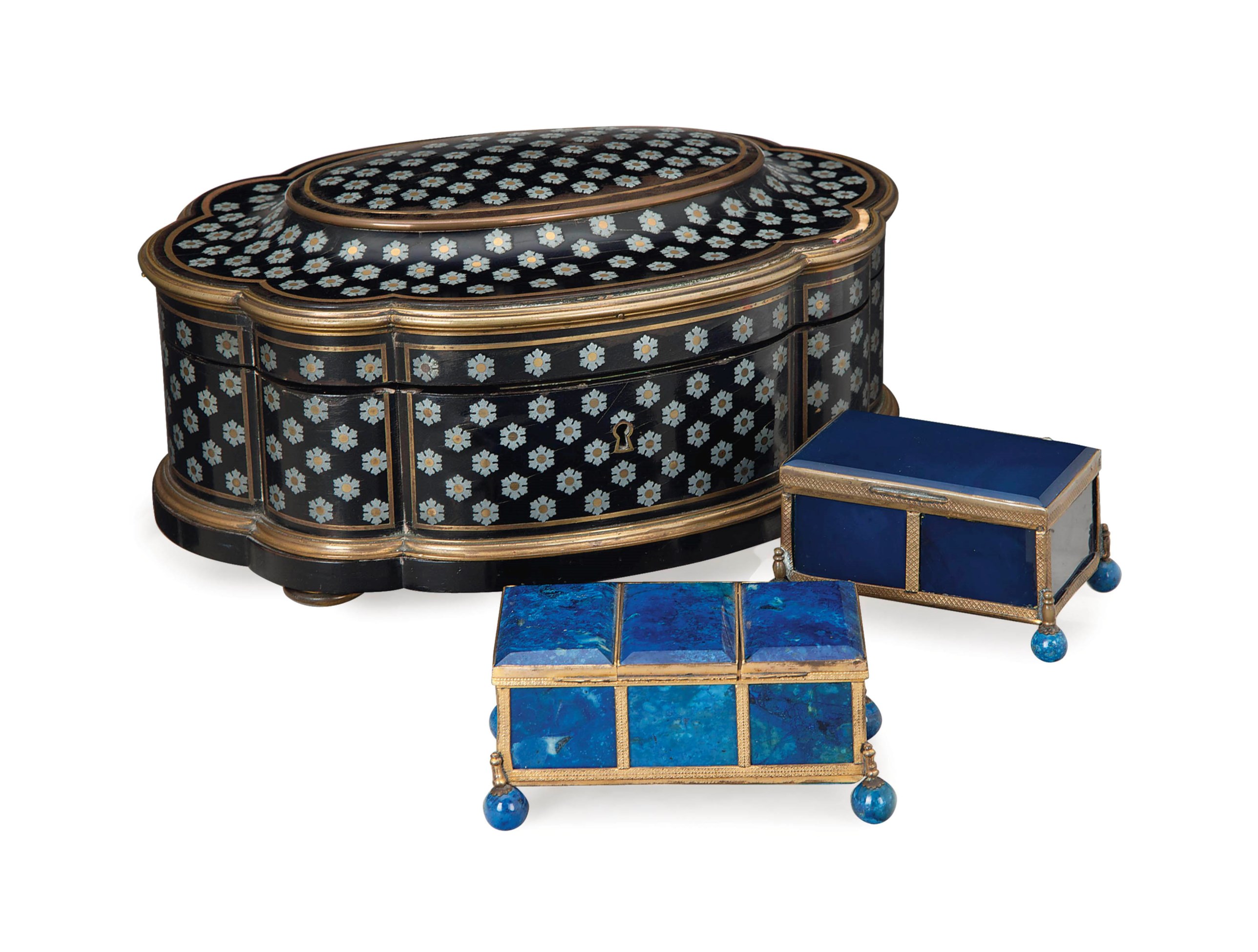 A GROUP OF THREE FRENCH CASKETS, , LATE 19TH/EARLY 20TH CENTURY ...