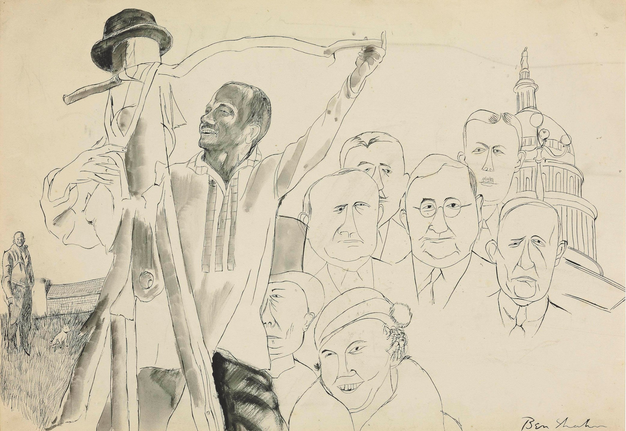 Ben Shahn (1898-1969) , Double Self Portrait in Truro | Christie's