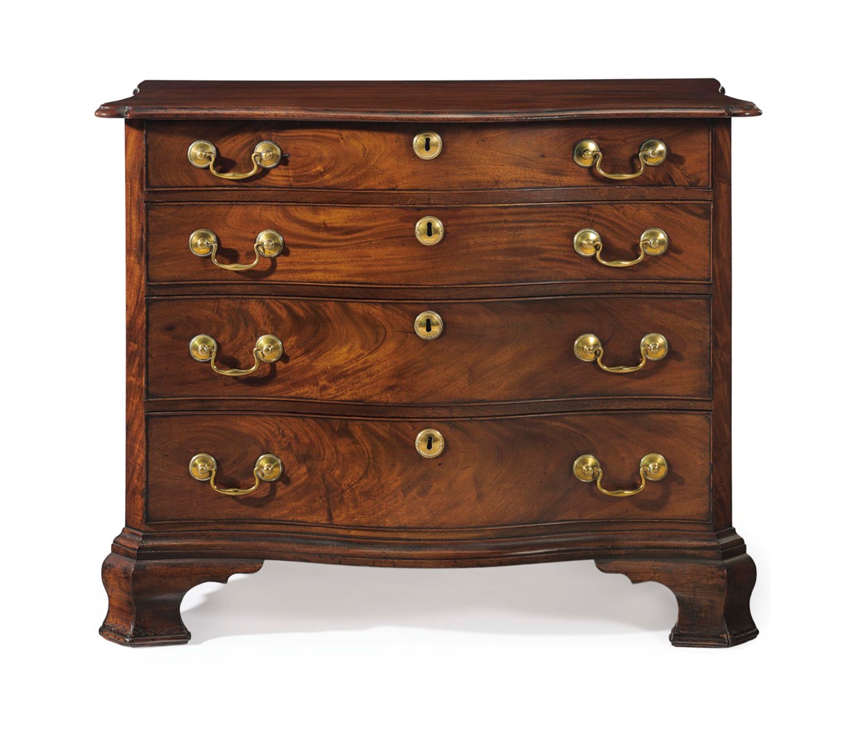 A CHIPPENDALE MAHOGANY SERPENTINE-FRONT CHEST-OF-DRAWERS , ATTRIBUTED ...