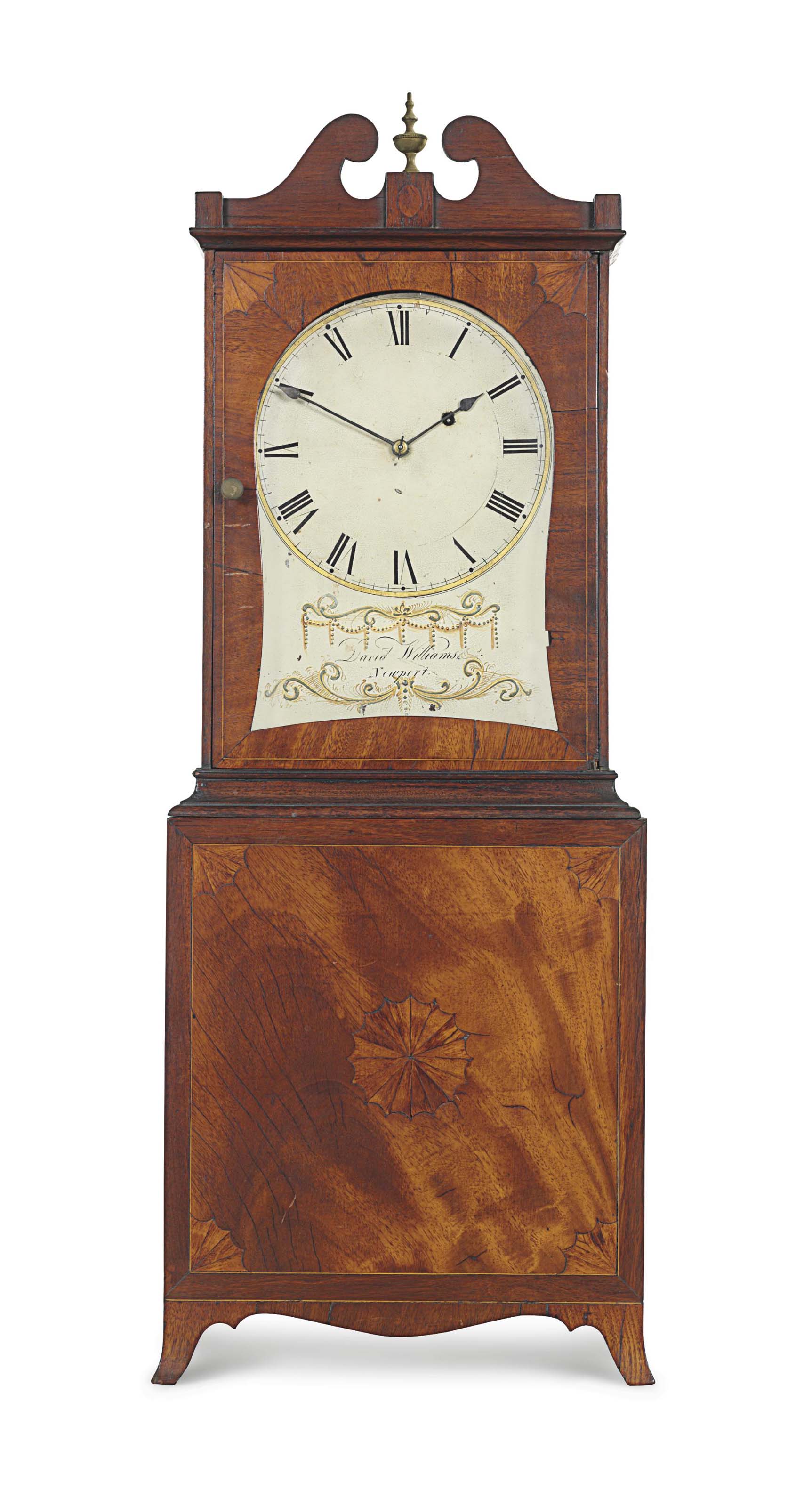 A FEDERAL INLAID MAHOGANY SHELF CLOCK