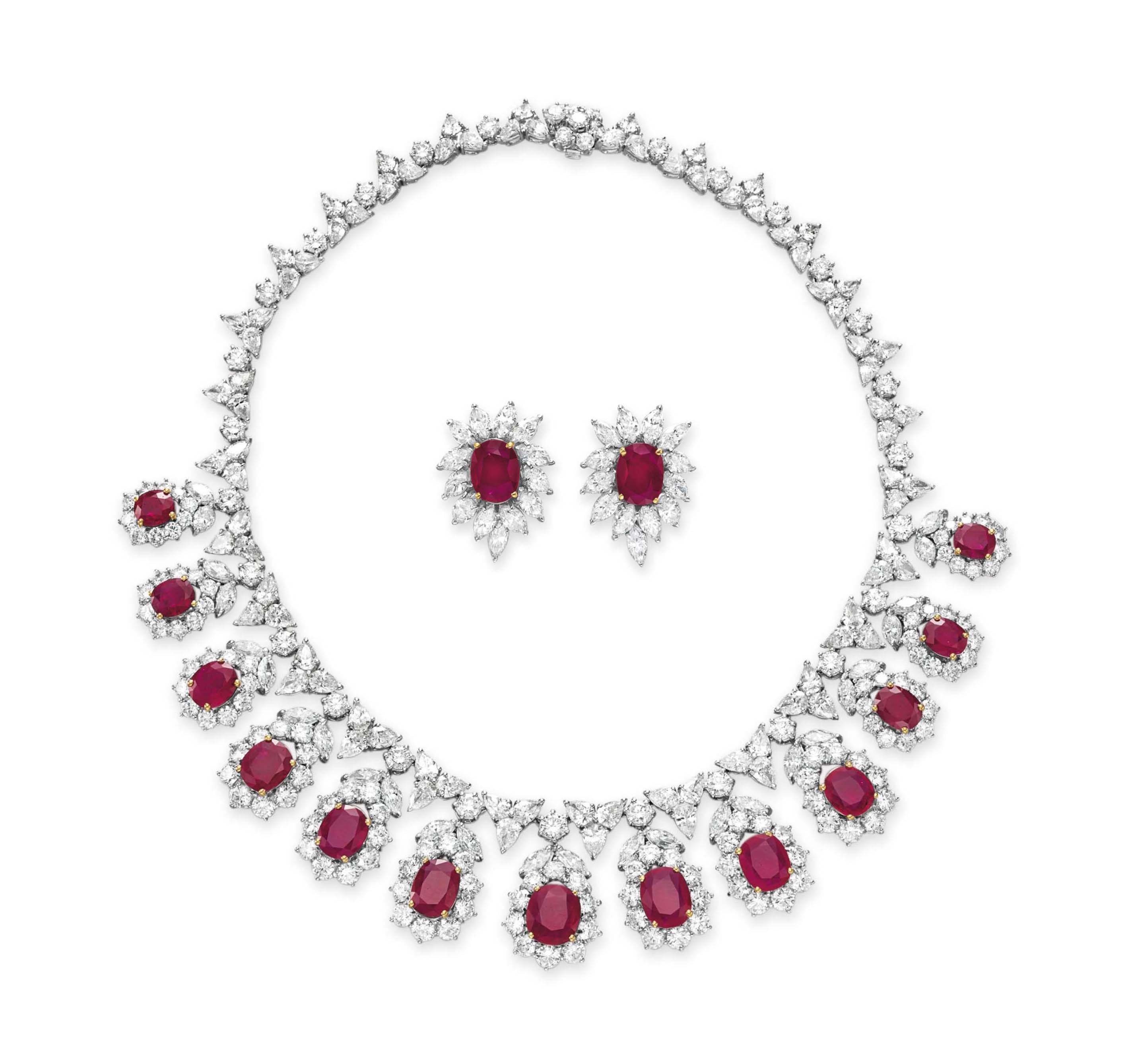 A SET OF RUBY AND DIAMOND JEWELRY | Christie's