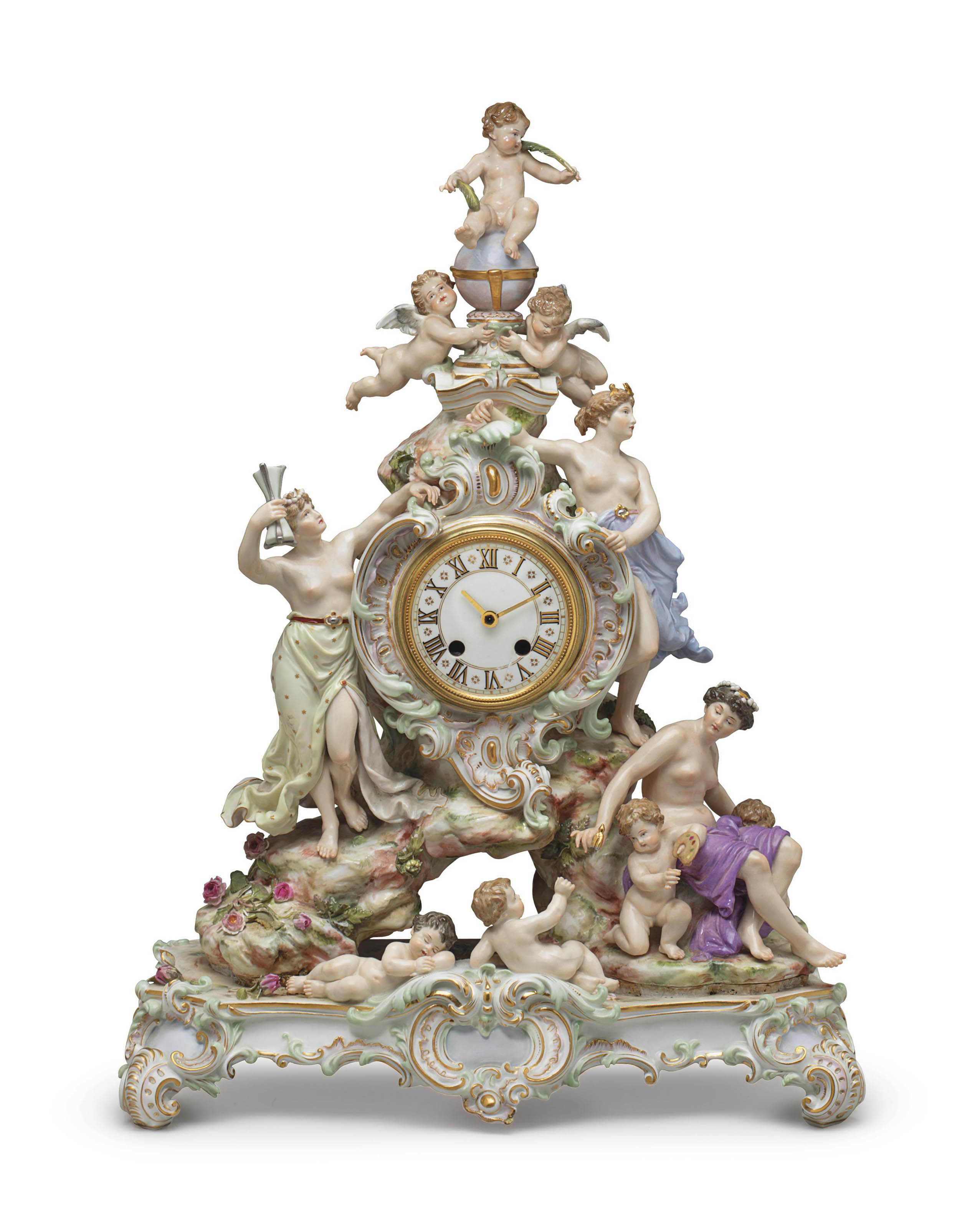a-meissen-porcelain-figural-clock-on-fixed-stand-late-19th-century