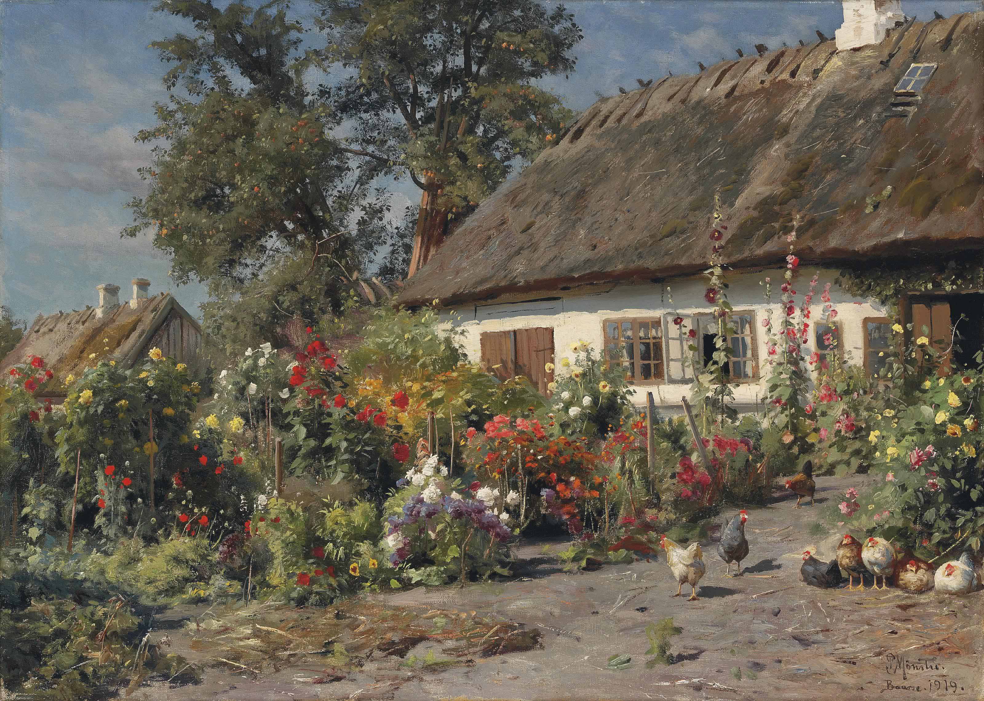 Reproductions D'art | Dans le jardin de Peder Mork Monsted (1859-1941 ...