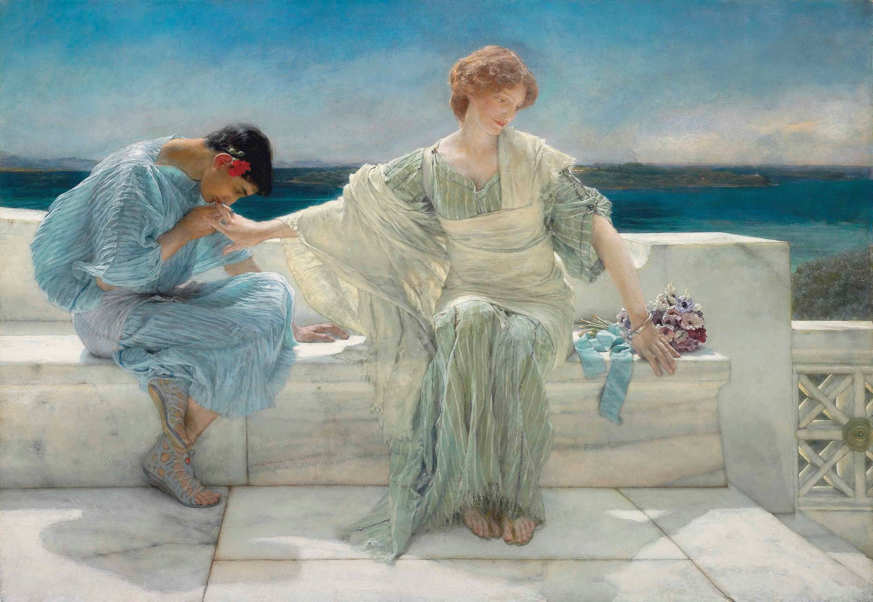 Sir Lawrence Alma-Tadema, O.M., R.A. (British, 1836-1912), Ask me no ...