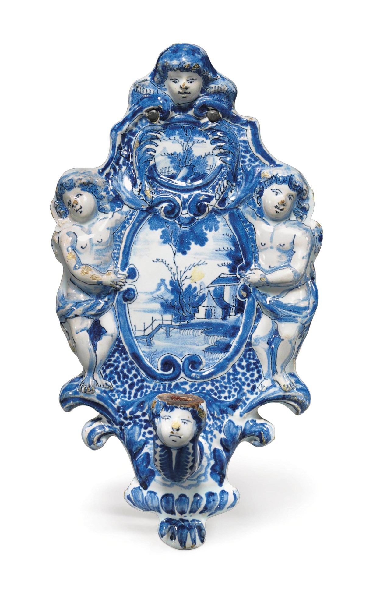 A DUTCH DELFT BLUE AND WHITE WALL SCONCE , EARLY 18TH CENTURY | Christie's