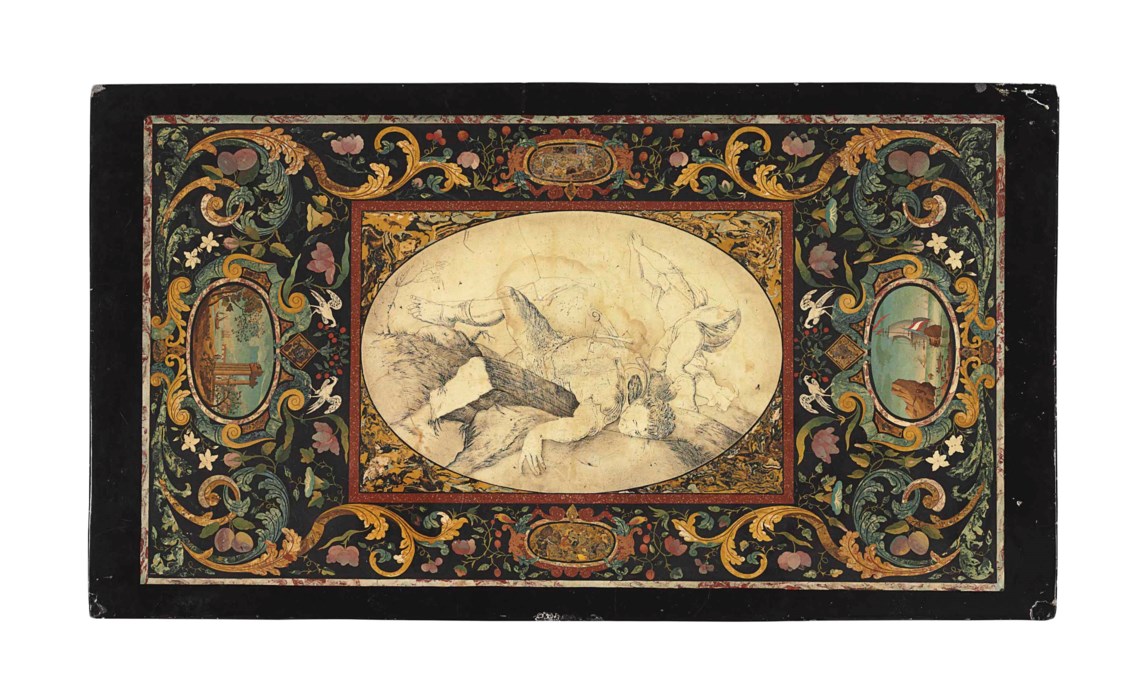 AN ITALIAN SCAGLIOLA TABLE TOP , ATTRIBUTED TO PETRUS ANTONIUS PAULINUS ...