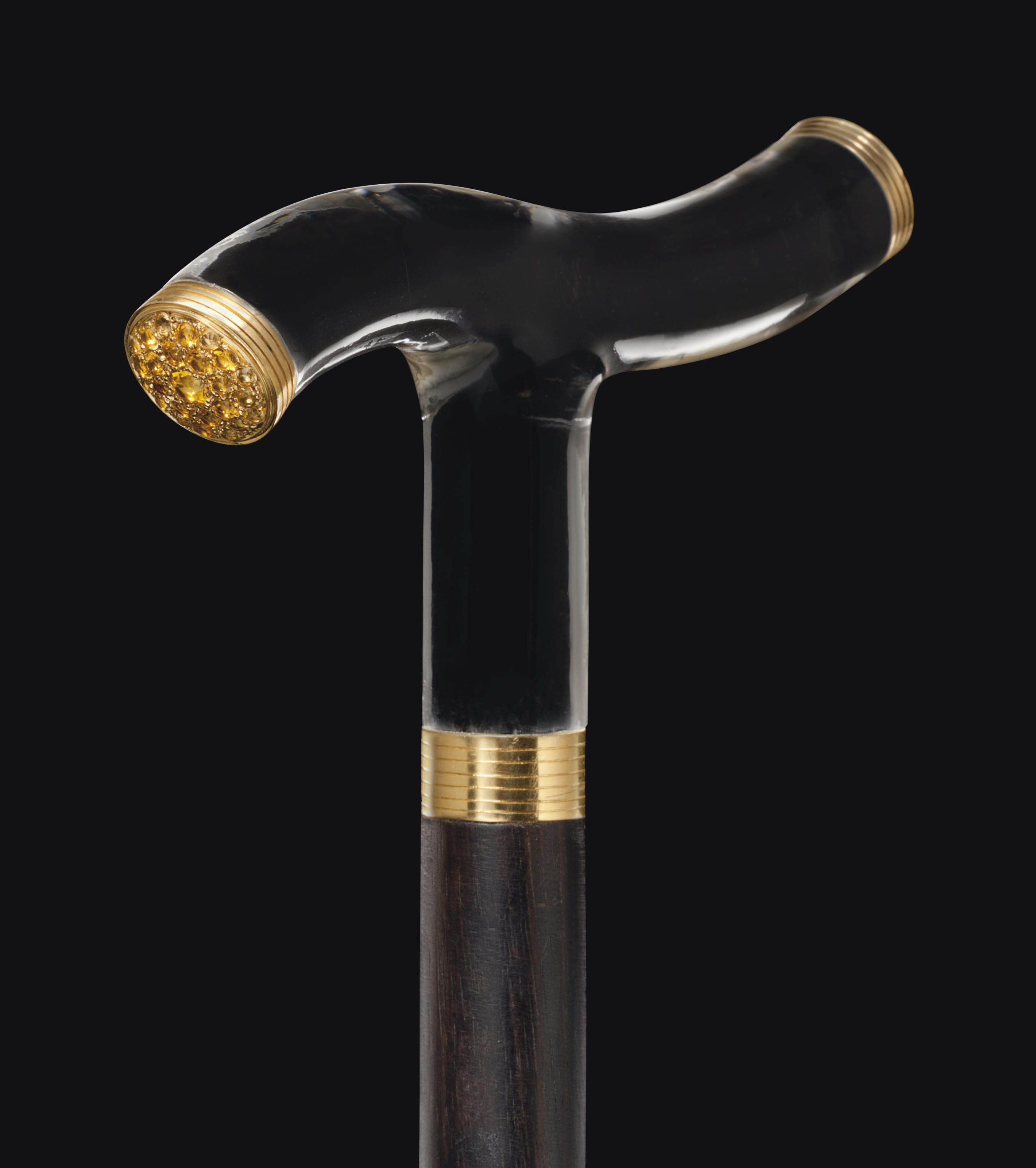 A VICTORIAN SILVER, SILVER PLATE AND EBONIZED DOCTOR'S CANE , SECOND ...