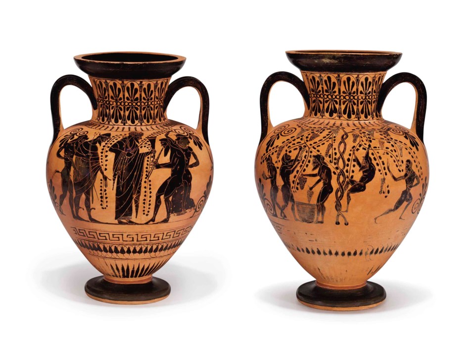 AN ATTIC BLACK-FIGURED NECK-AMPHORA