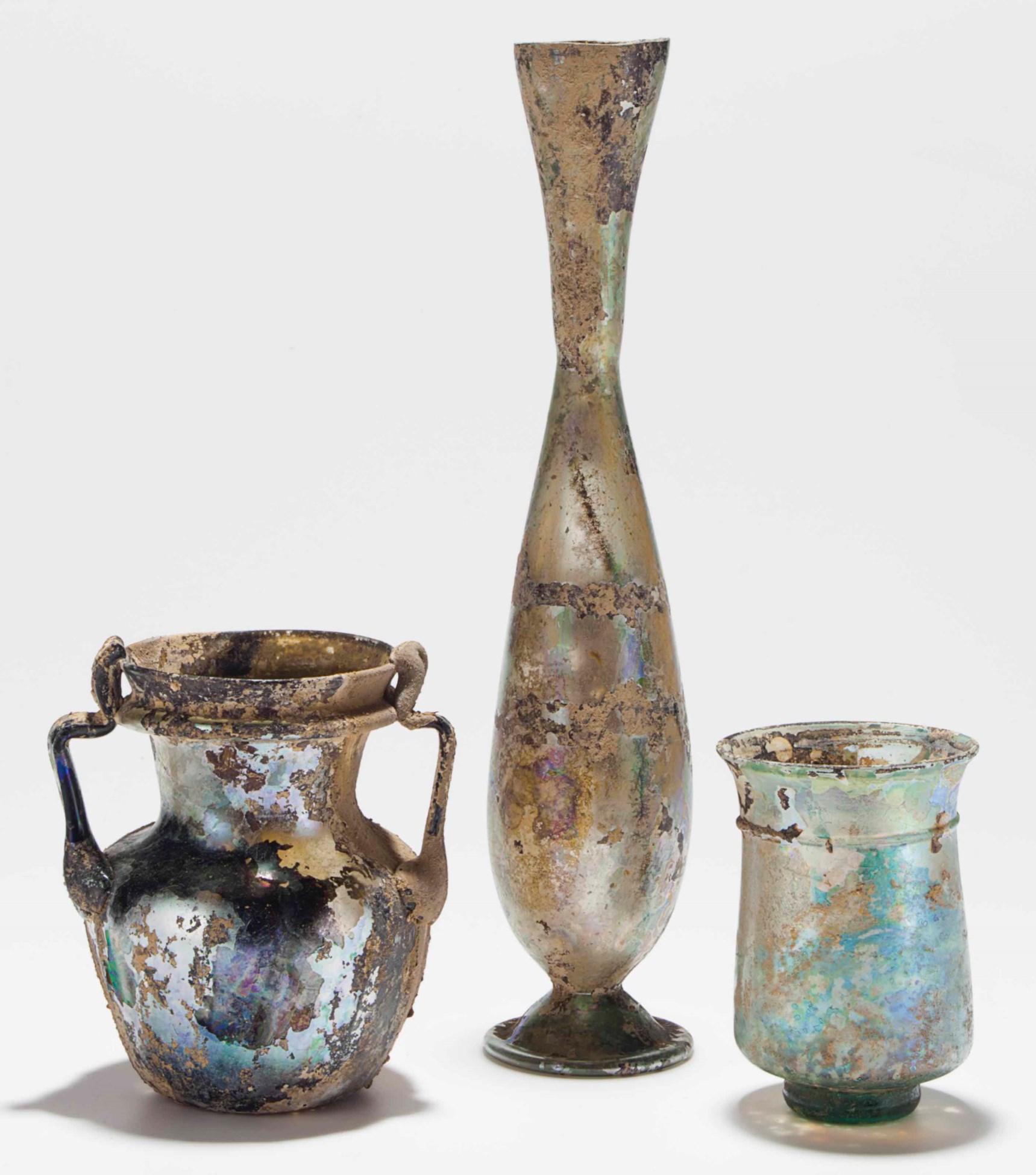THREE ROMAN GLASS VESSELS , CIRCA 2ND-4TH CENTURY A.D. | Christie's