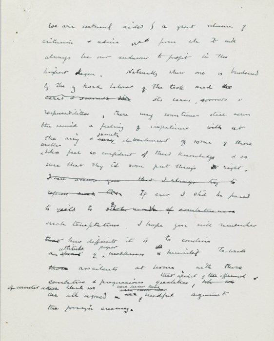 CHURCHILL, Winston S. Autograph draft manuscript, two-pages of ...