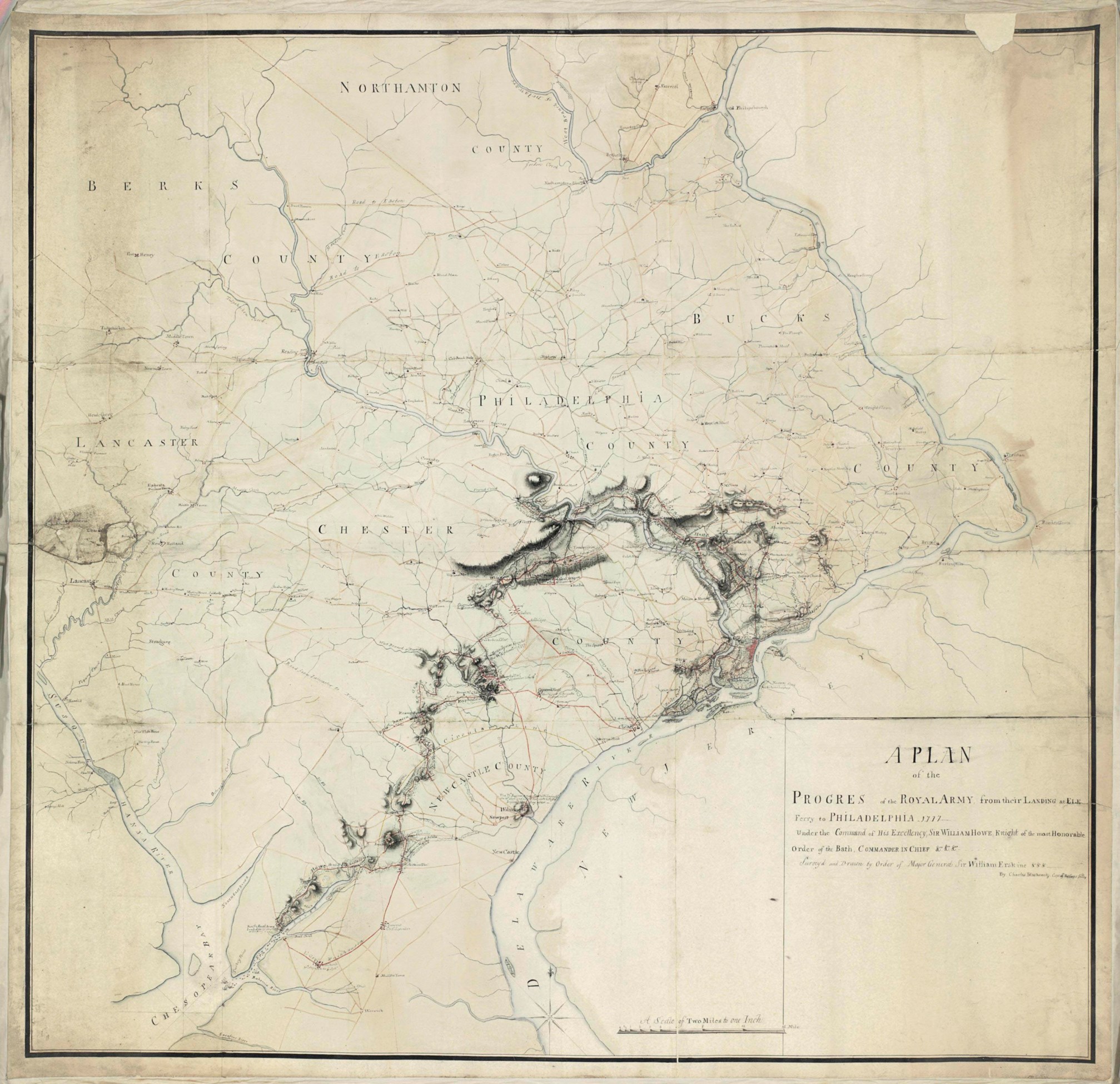 [REVOLUTIONARY WAR]. BLASKOWITZ, Charles (c.1743-1823), "A Plan of the ...