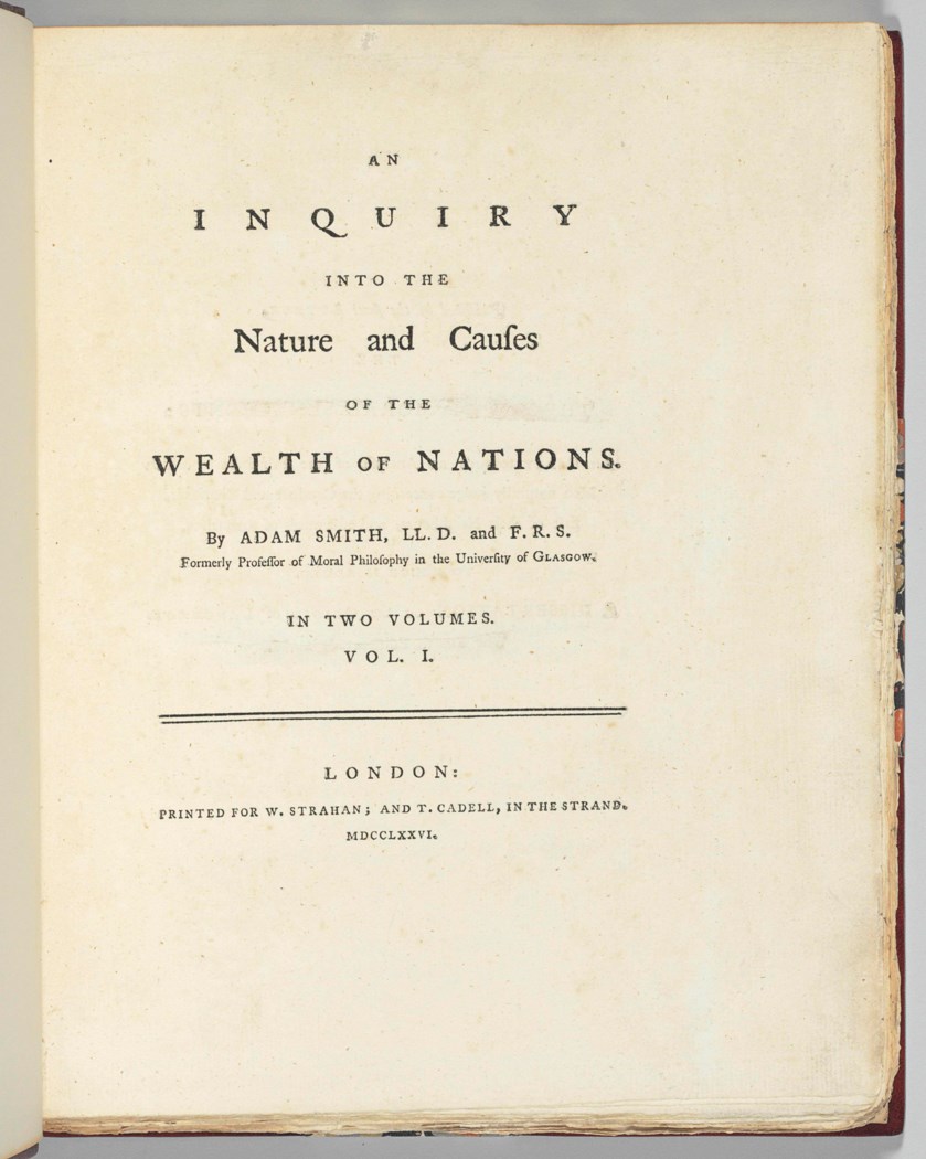 SMITH, Adam (1723-1790). An Inquiry into the Nature and Causes of the ...
