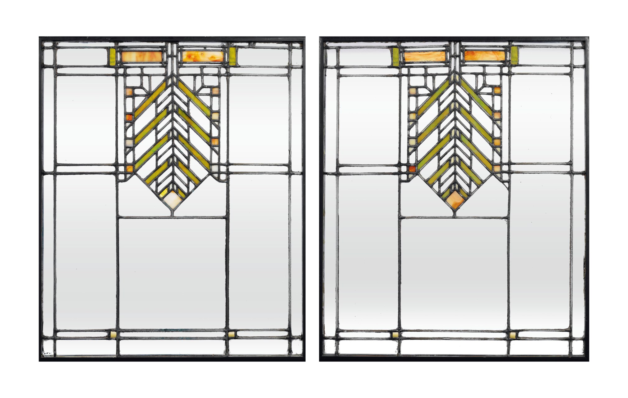 FRANK LLOYD WRIGHT (1867-1959) , A PAIR OF WINDOWS FROM THE JACOB ...