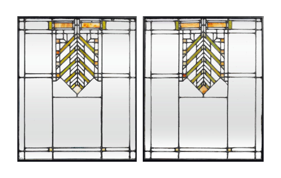 FRANK LLOYD WRIGHT (1867-1959) , A PAIR OF WINDOWS FROM THE JACOB ...