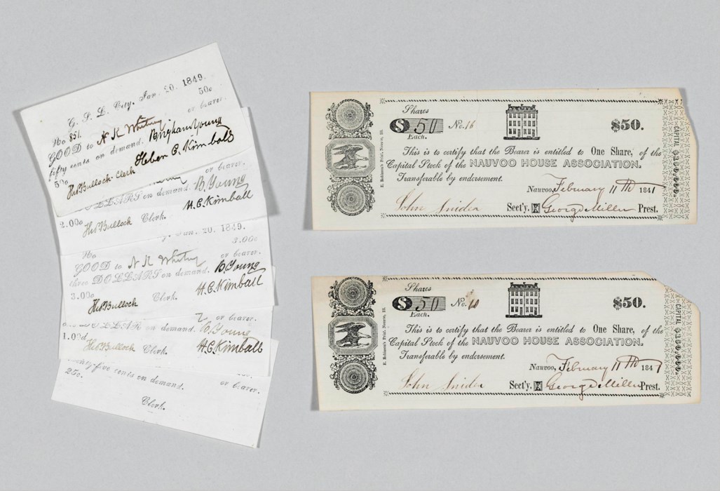 [MORMON CURRENCY]. -- YOUNG, Brigham (1801-1877). A complete set of the ...