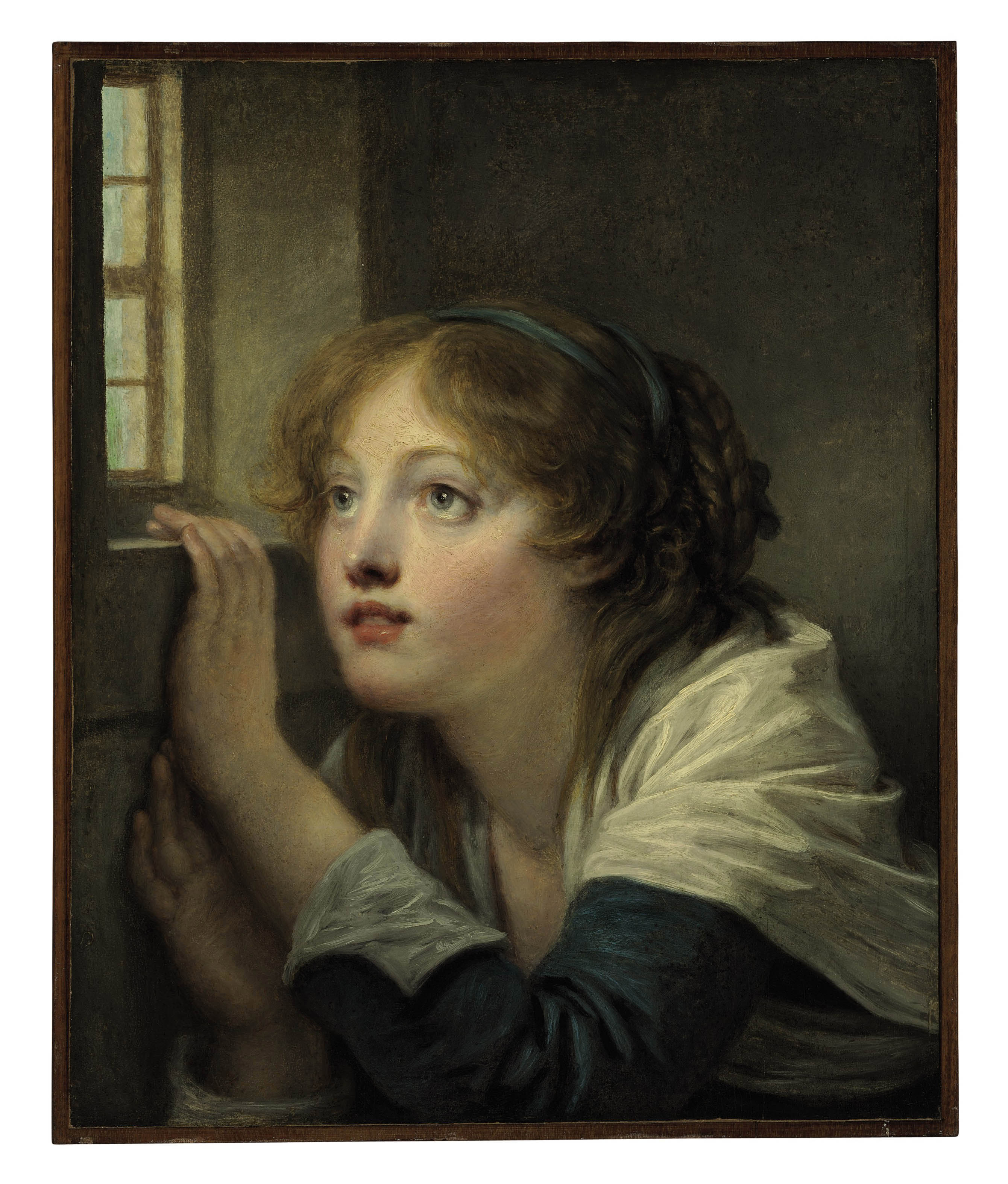 Jean-Baptiste Greuze (Tournus 1725-1805 Paris) , A young girl at a ...