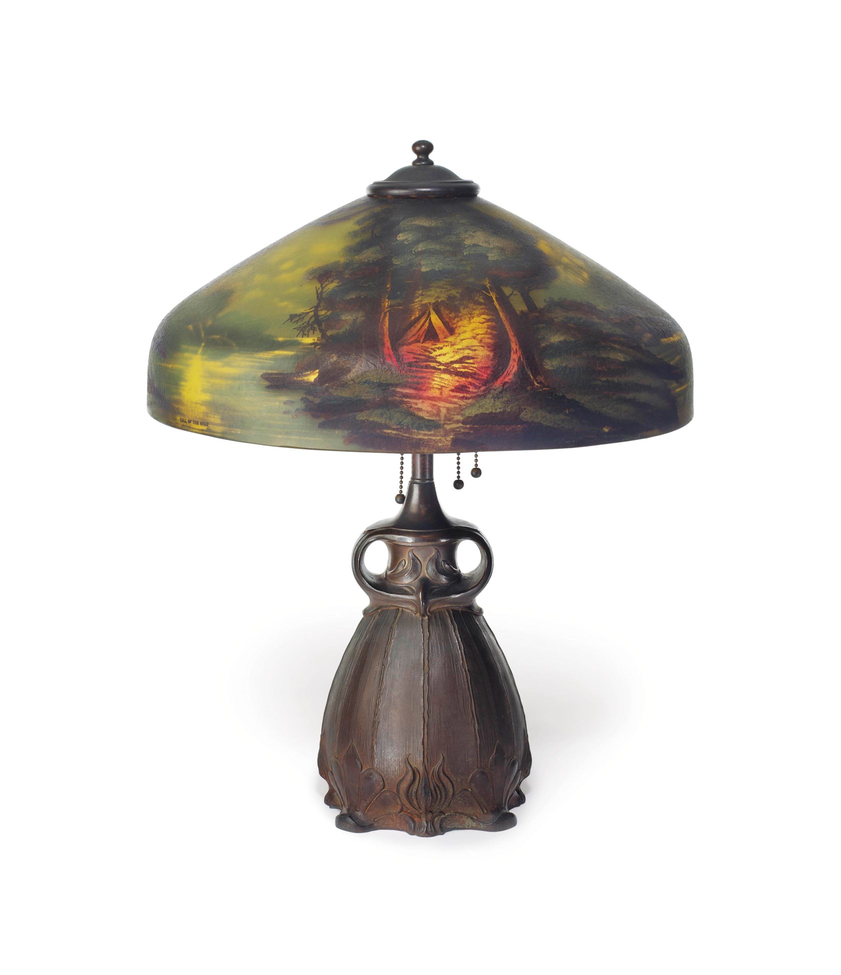 PITTSBURGH LAMP, BRASS & GLASS CO. , 'CALL OF THE WILD' A REVERSE ...