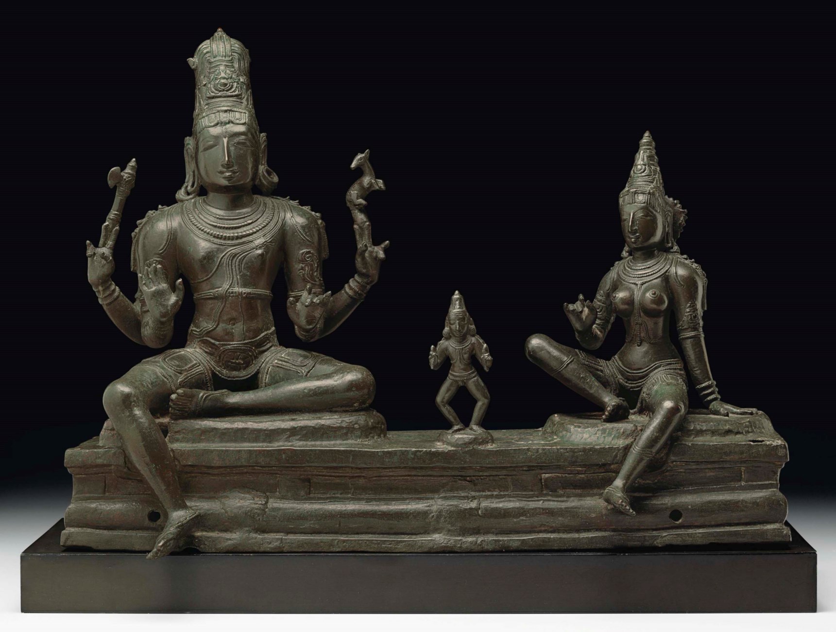 An important bronze group of Somaskanda , SOUTH INDIA, CHOLA PERIOD ...