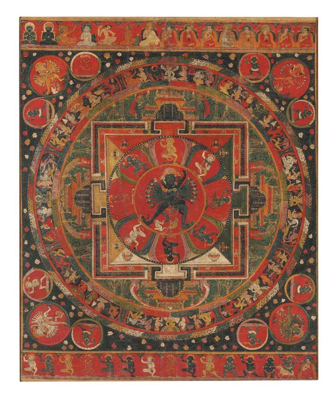 A thangka of the Hevajra mandala , TIBET, 14TH CENTURY | Christie's