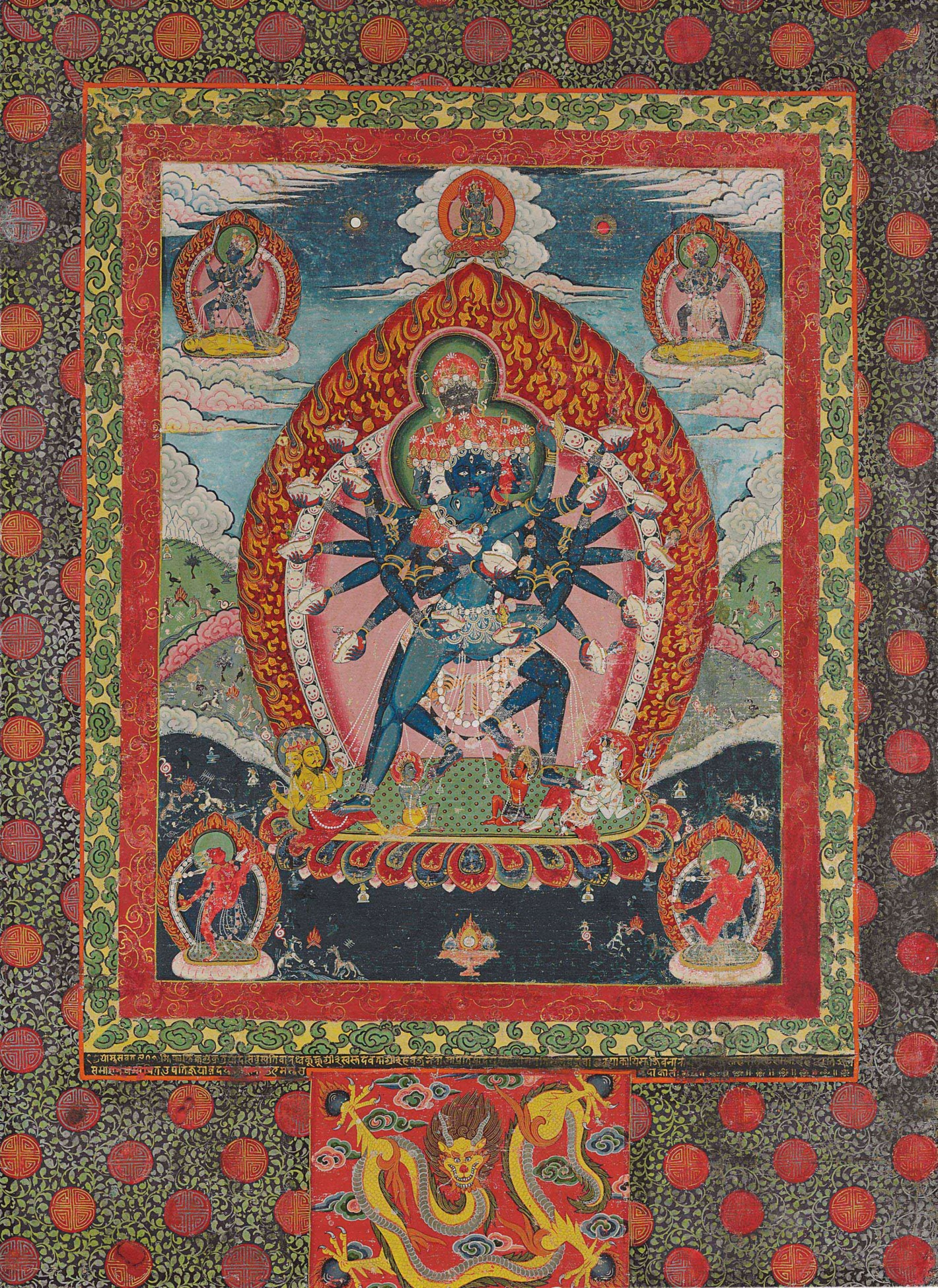 A thangka of Shri Hevajra and Vajra Nairatmya