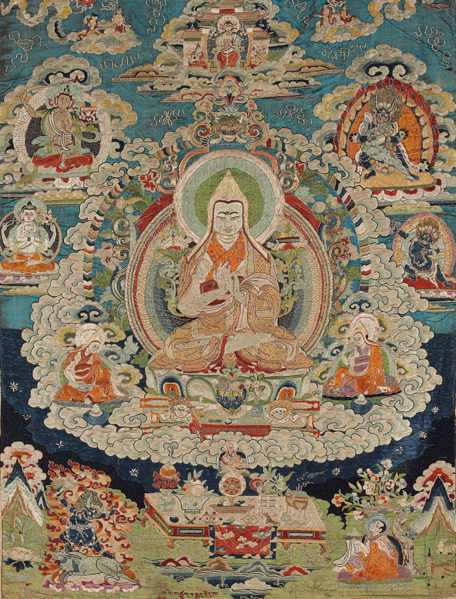 An embroidered kesi of Tsongkhapa