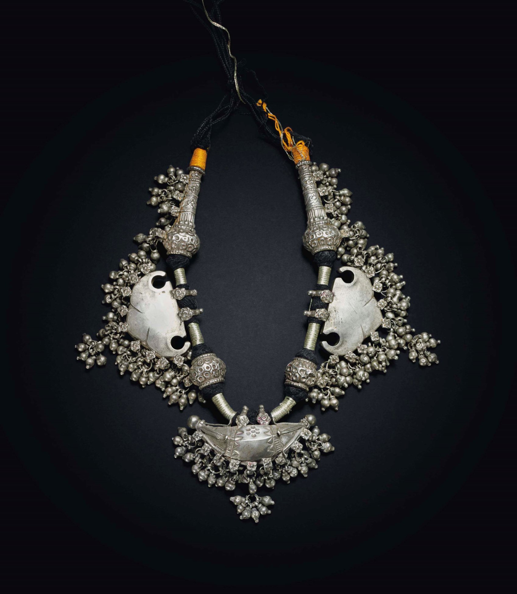 A silver amulet necklace