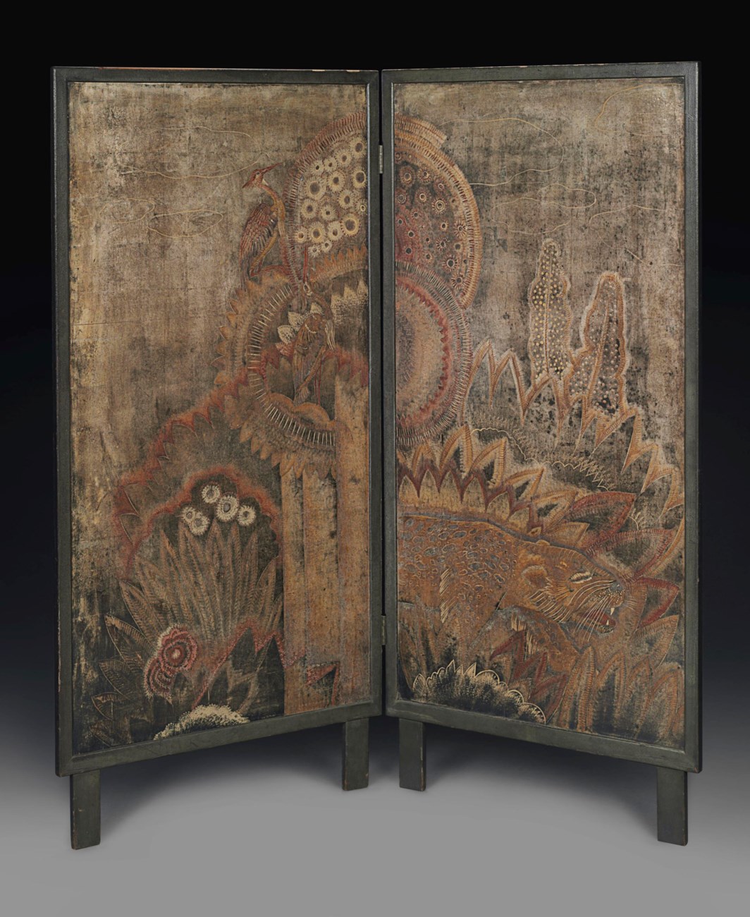 JEAN DUNAND (1877-1942) , A TWO-PANEL SCREEN, CIRCA 1931 | Christie's