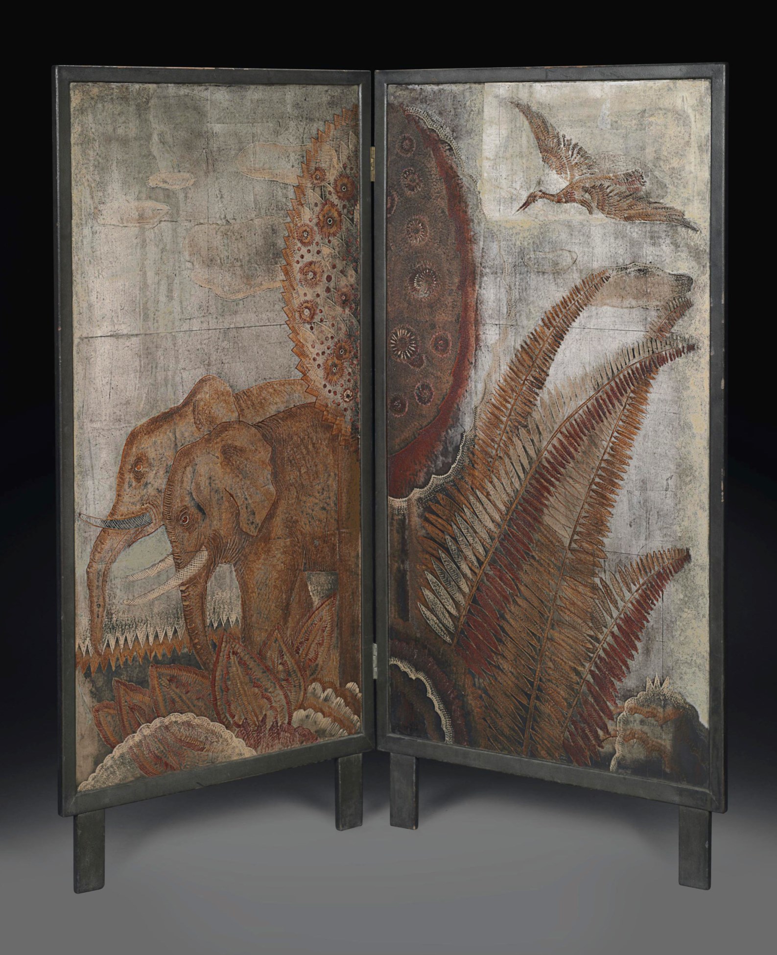 JEAN DUNAND (1877-1942) , A TWO-PANEL SCREEN, CIRCA 1931 | Christie's