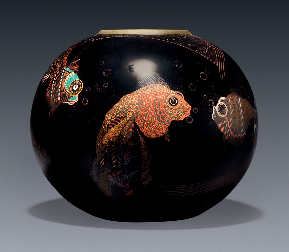 JEAN DUNAND (1877-1942) , A VASE 'AUX POISSONS', CIRCA 1928 | Christie's