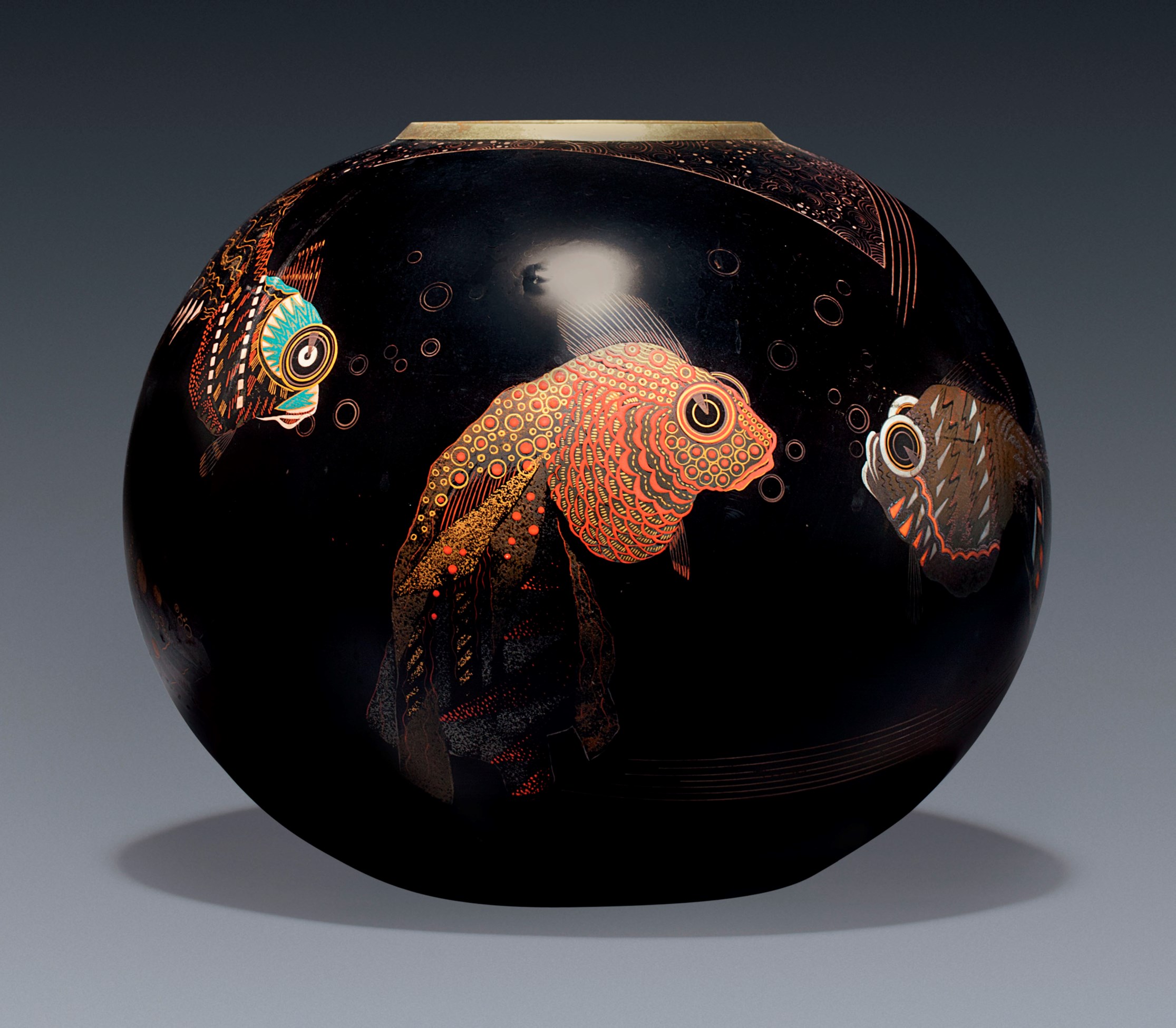 JEAN DUNAND (1877-1942) , A VASE 'AUX POISSONS', CIRCA 1928 | Christie's