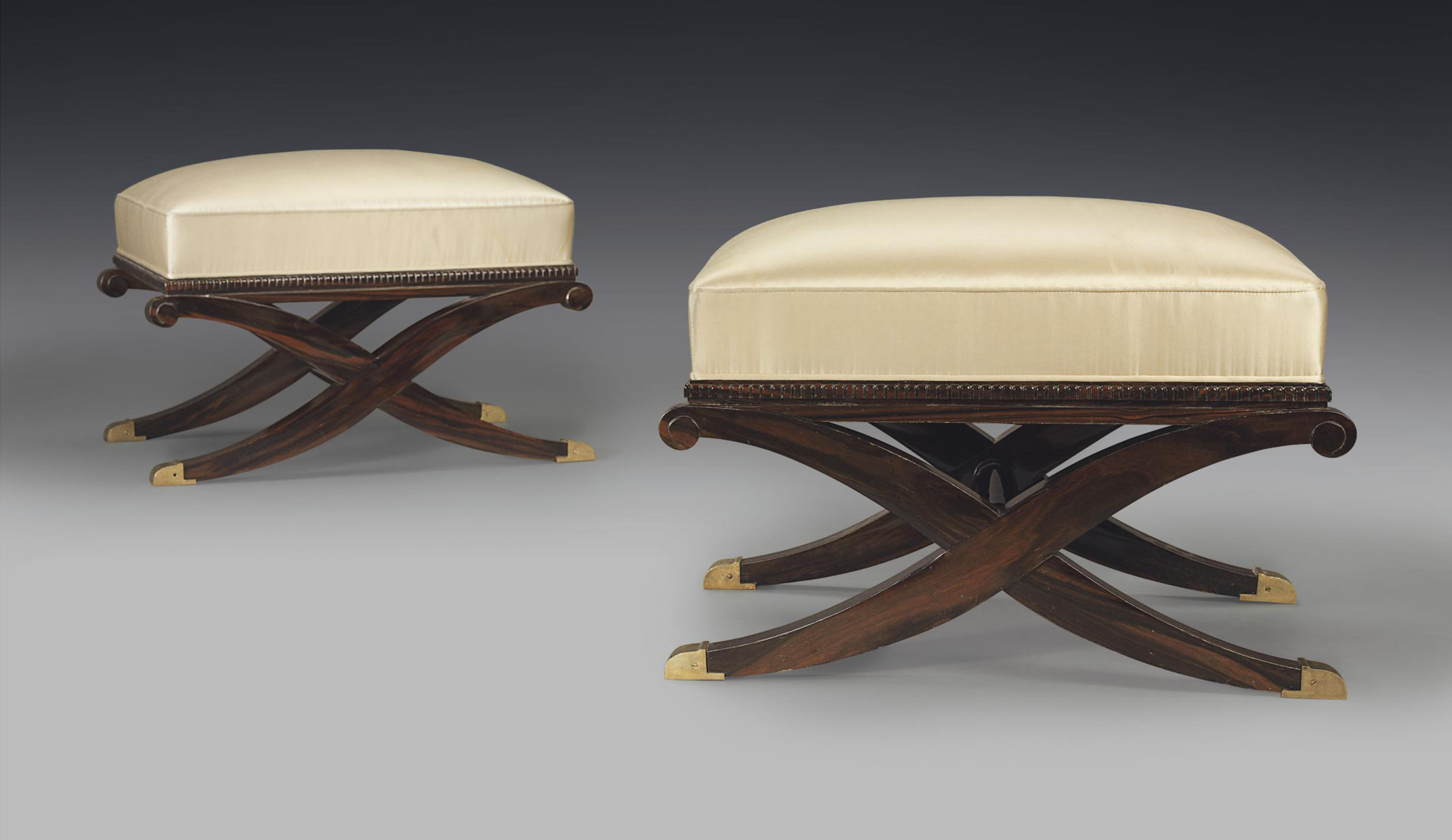 EMILE-JACQUES RUHLMANN (1879-1933) , A PAIR OF STOOLS, CIRCA 1925 ...