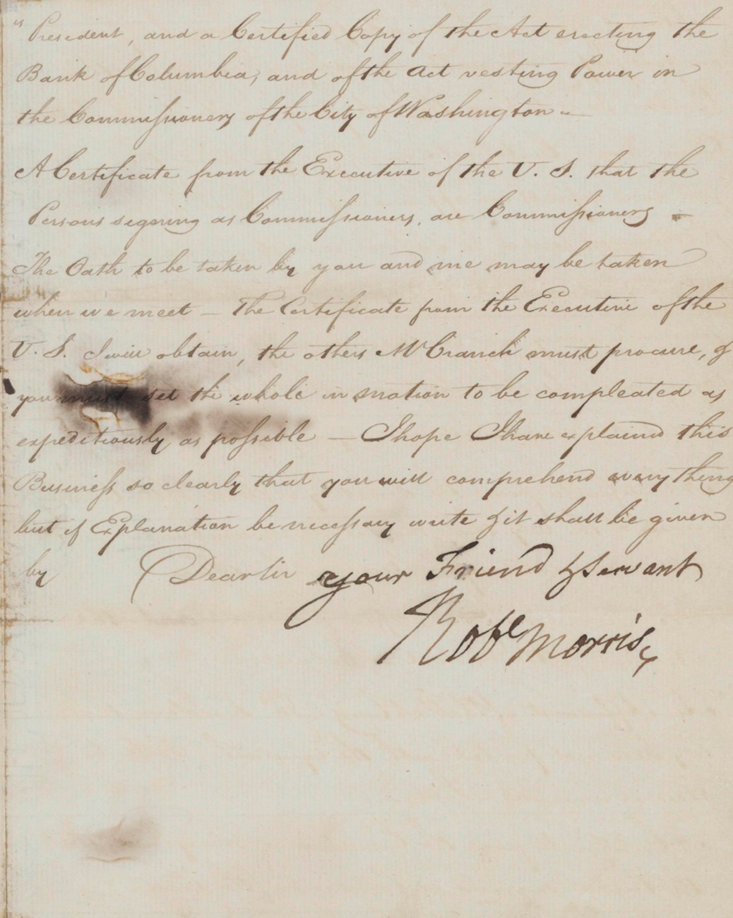 [DECLARATION OF INDEPENDENCE.] MORRIS, Robert, Signer (Pennsylvania ...