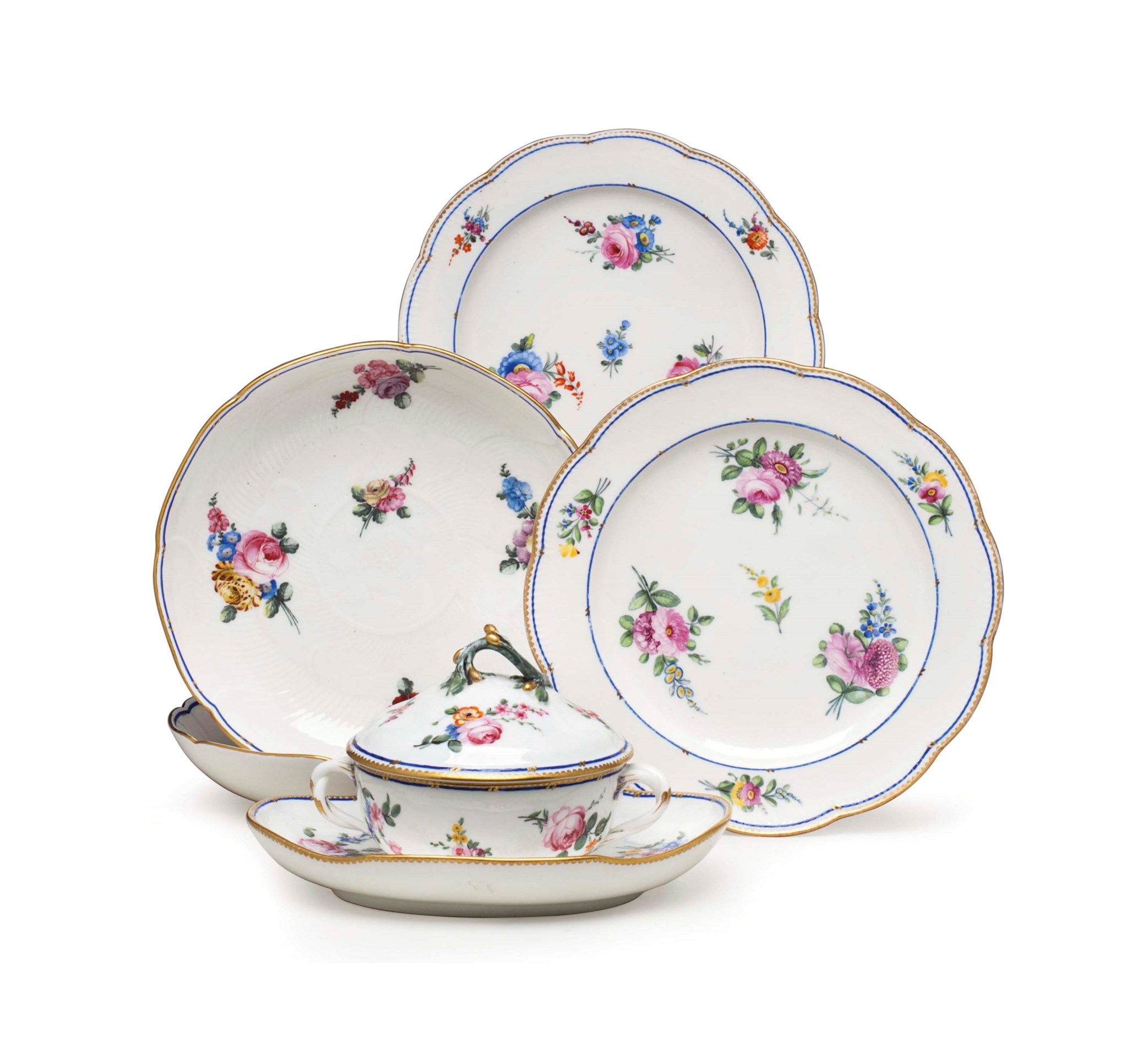 A GROUP OF SEVRES PORCELAIN TABLE WARES , SECOND HALF OF THE 18TH ...