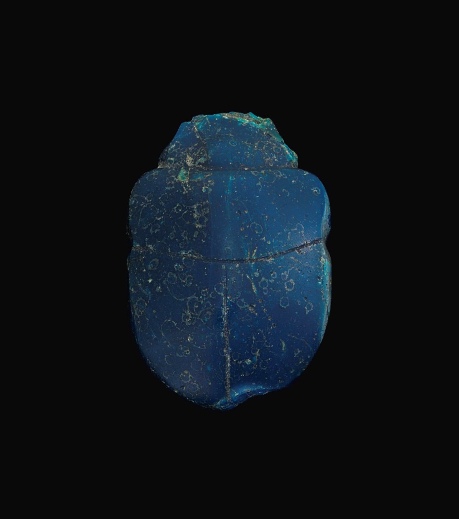 A LARGE EGYPTIAN GLASS SCARAB , THIRD INTERMEDIATE PERIOD, DYNASTY XXI ...