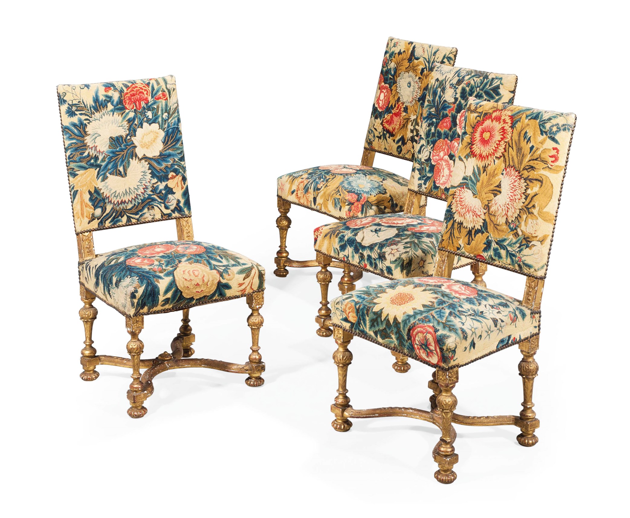 SUITE DE QUATRE CHAISES DE STYLE LOUIS XIV