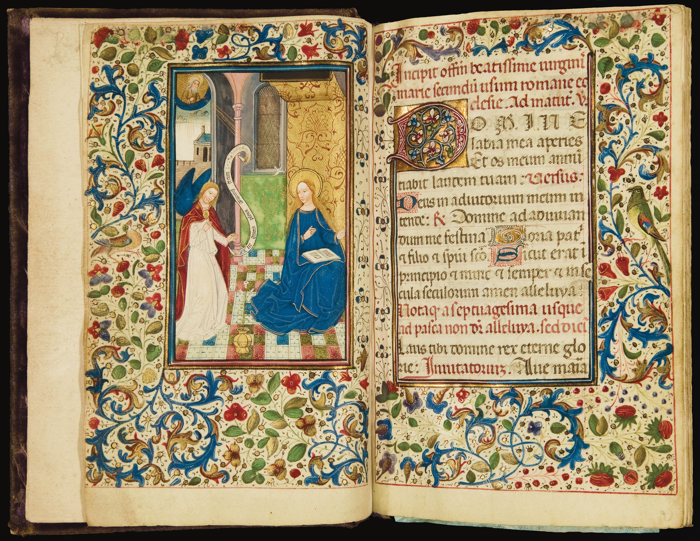 LIVRE D'HEURES, à l'usage de Rome, en latin, MANUSCRIT ENLUMINÉ SUR VÉLIN