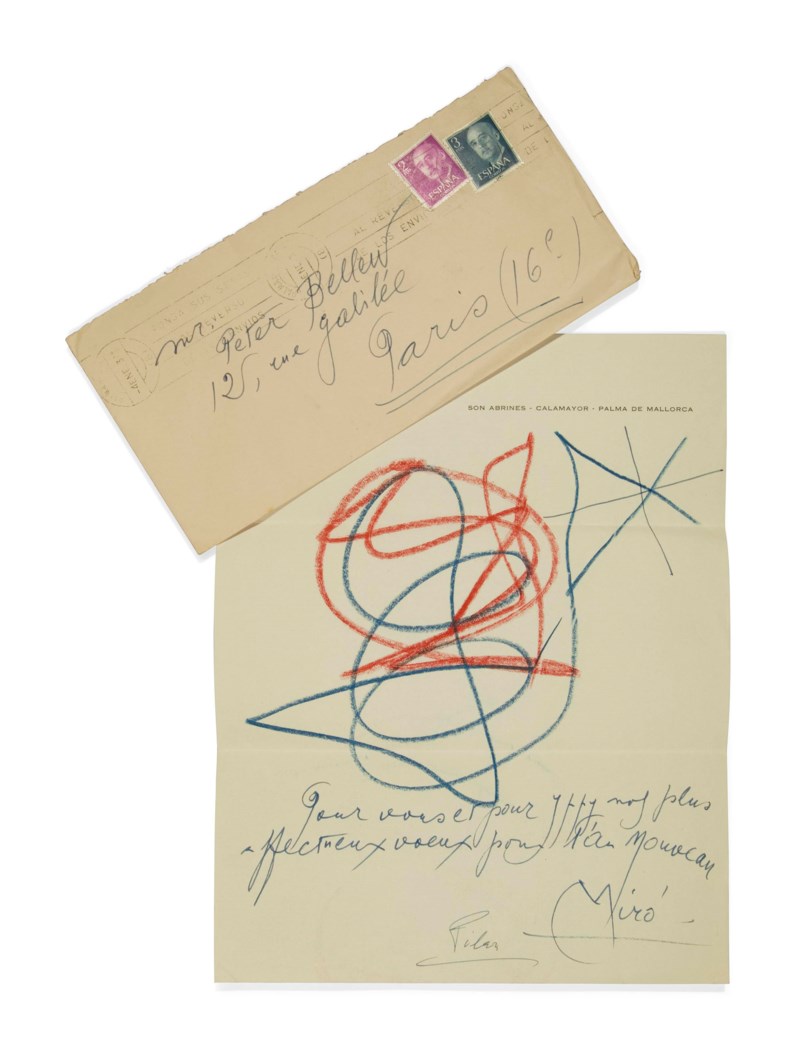 MIRÓ, Joan (1893-1983). Lettre autographe signée "Miró" et "Pilar" à ...
