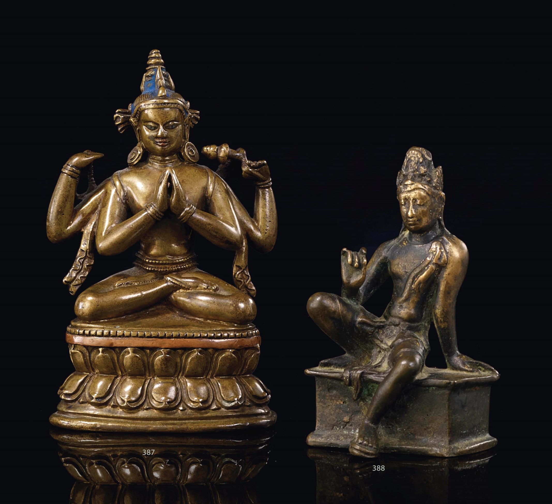 STATUETTE D'AVALOKITESHVARA EN BRONZE, INDE DU SUD, EPOQUE PALLAVA ...