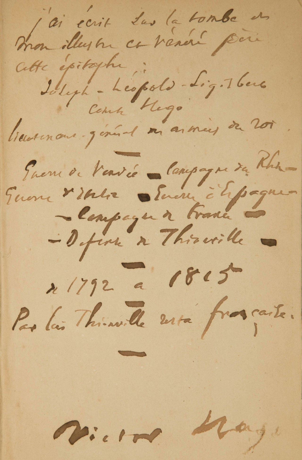 JOSEPH-LÉOPOLD SIGISBERT HUGO (1773-1828). Mémoires du Général Hugo ...