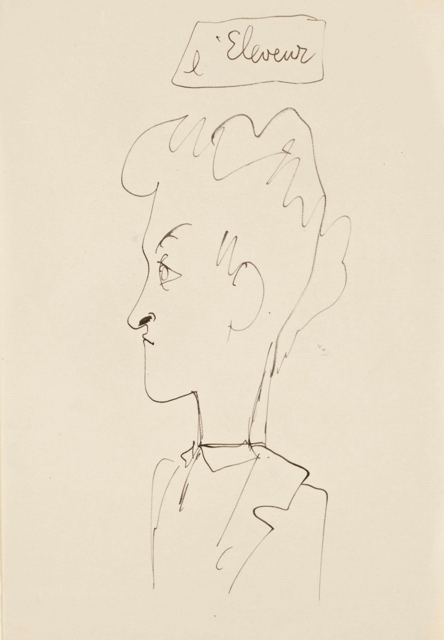JEAN COCTEAU (1889-1963) , Portrait de Jean Desbordes, L'éleveur ...