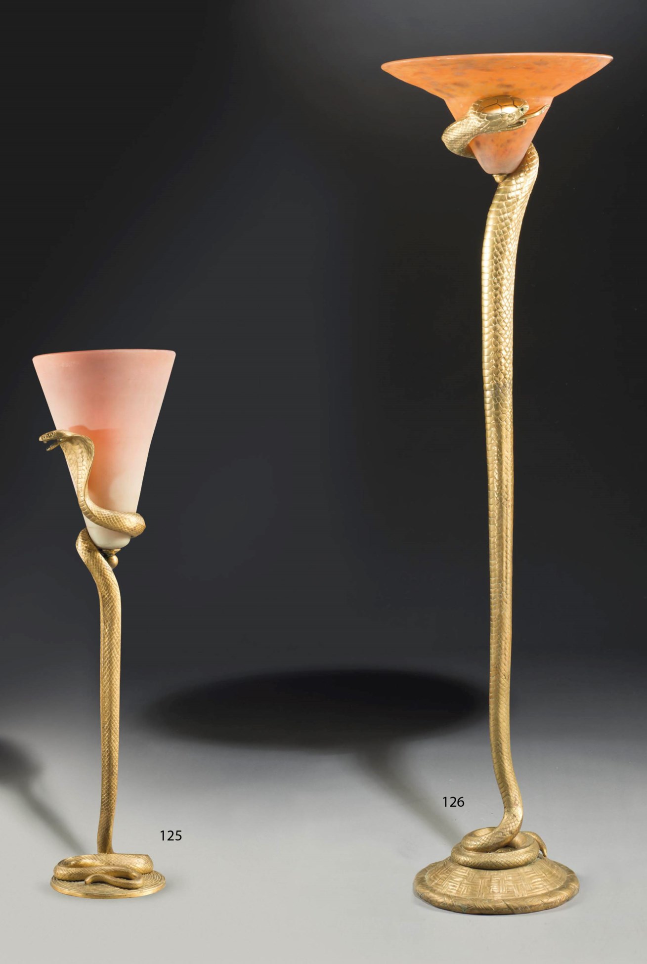 EDGAR BRANDT (1880-1926) ET DAUM , LAMPADAIRE 'LA TENTATION', VERS 1920 ...