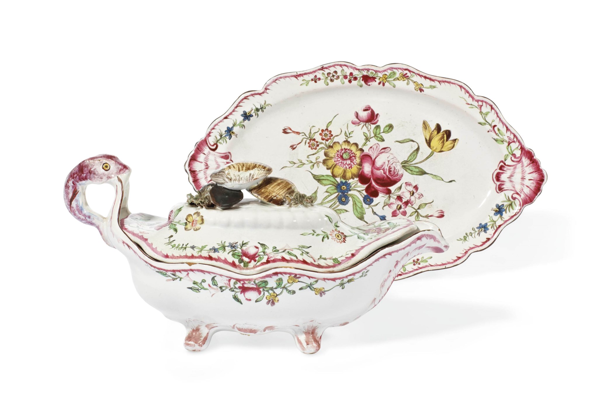 SAUCIERE, SON PLATEAU ET SON COUVERCLE EN FAIENCE DE MARSEILLE DU ...