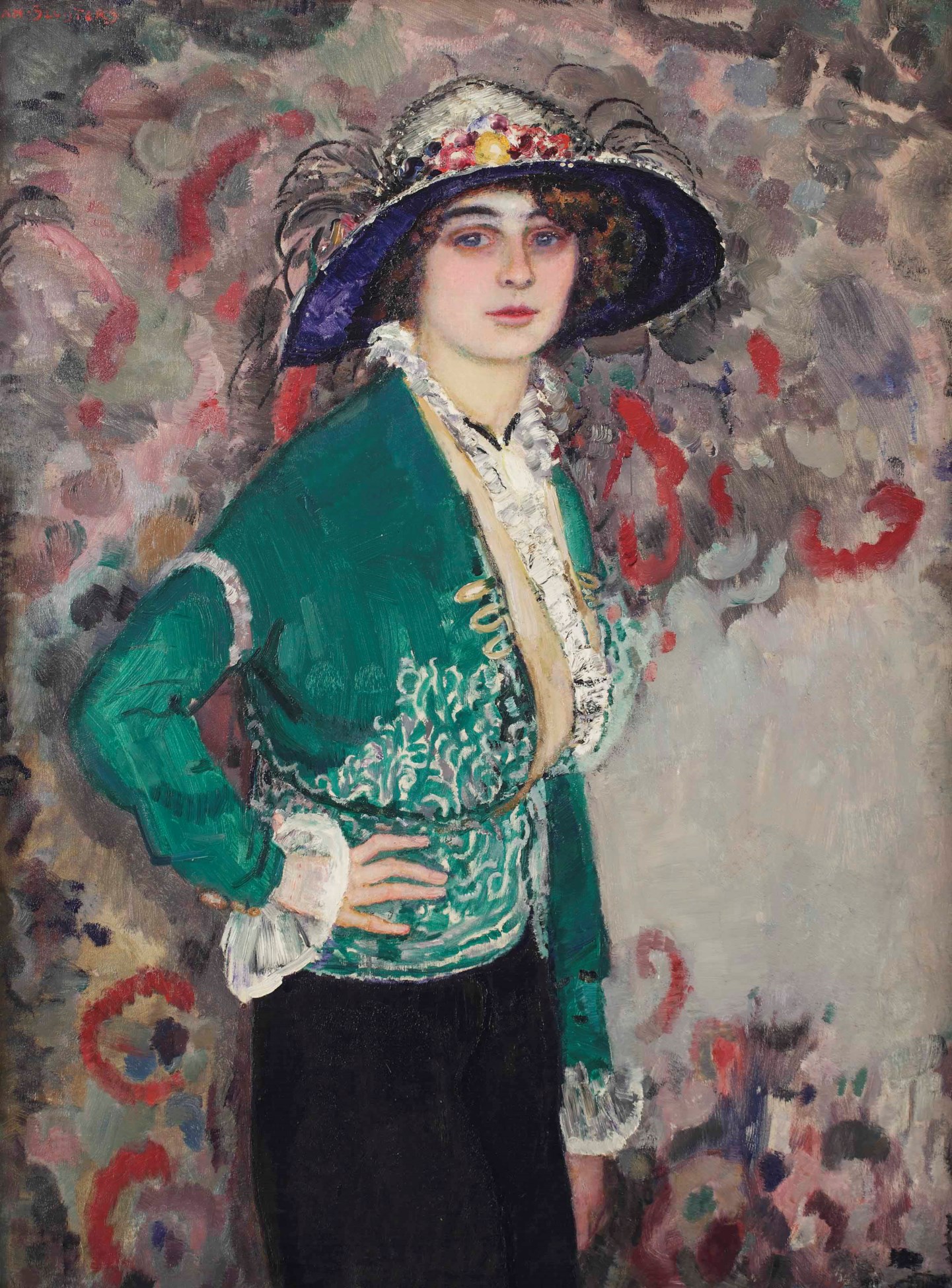 Jan Sluijters (1881-1957) , A portrait of a lady with a hat | Christie's