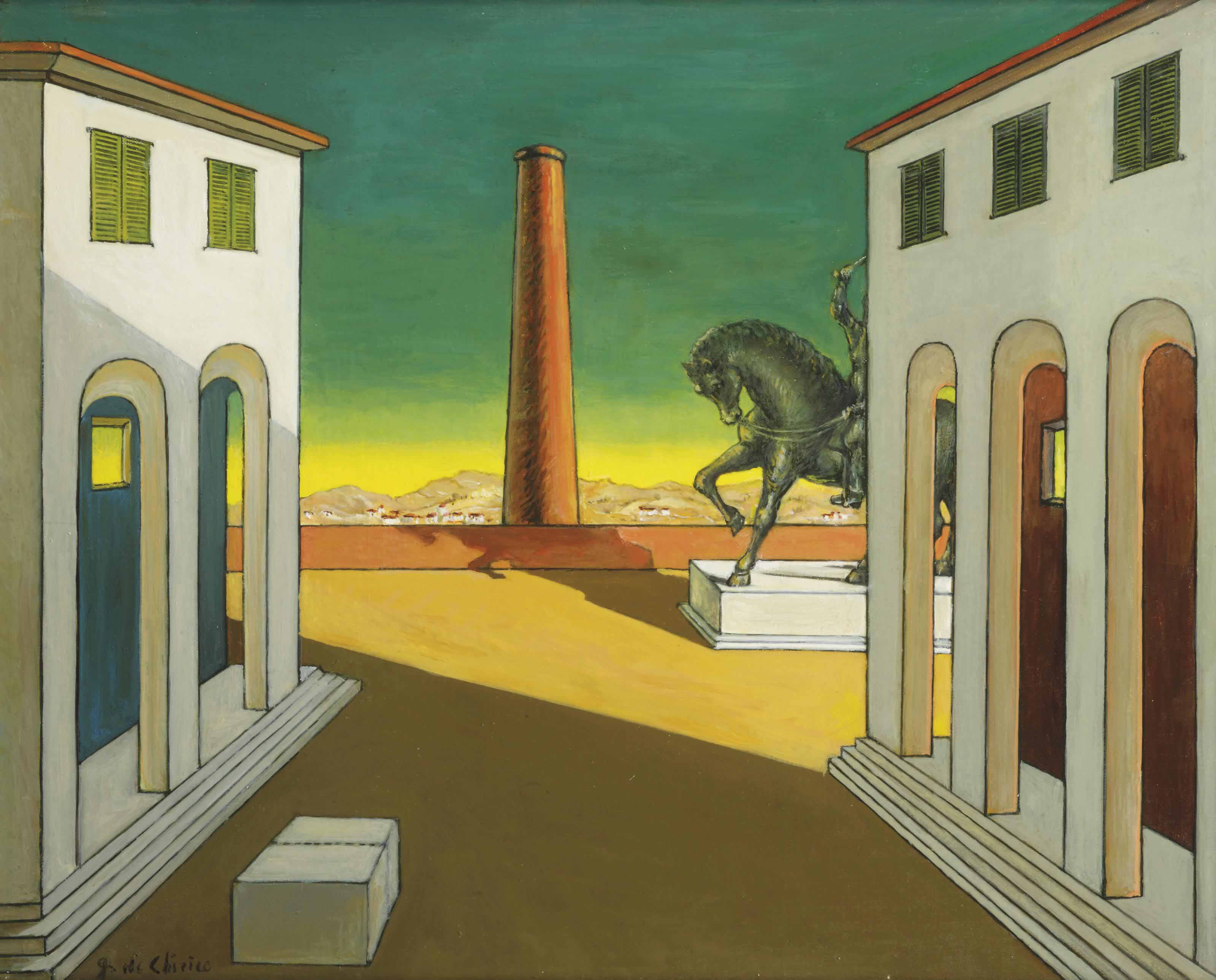Giorgio de Chirico (1888-1978) , Piazza d'Italia con cavallo | Christie's