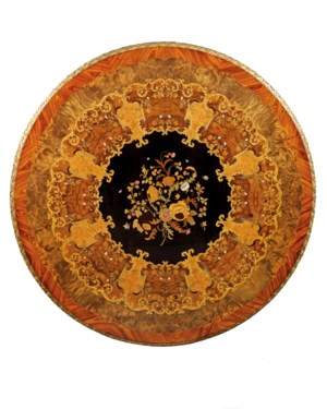 A VICTORIAN ORMOLU-MOUNTED POLYCHROME IVORY, MOTHER-OF-PEARL, CUT-BRASS ...