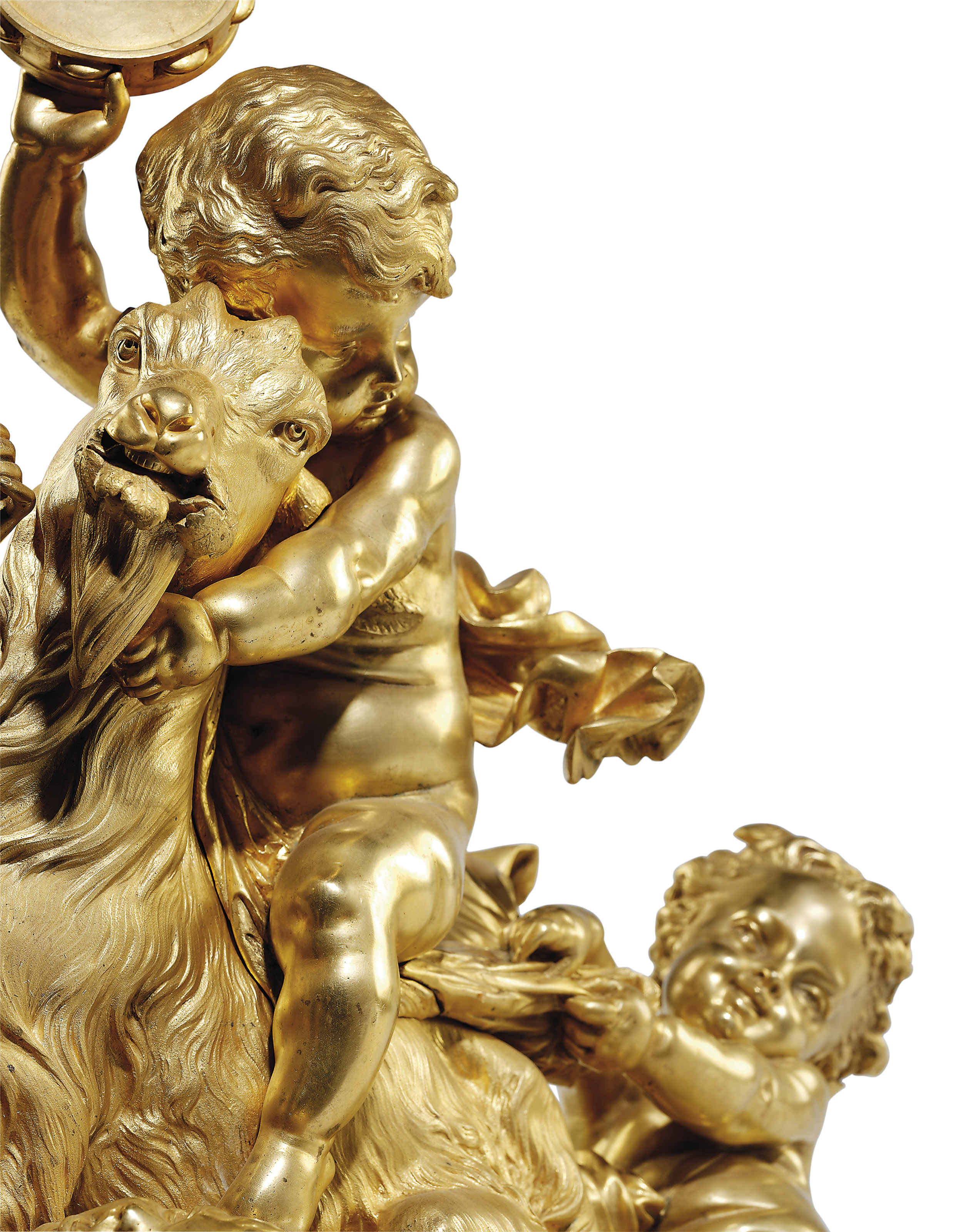 A FRENCH GILT-BRONZE GROUP OF BACCHIC PUTTI