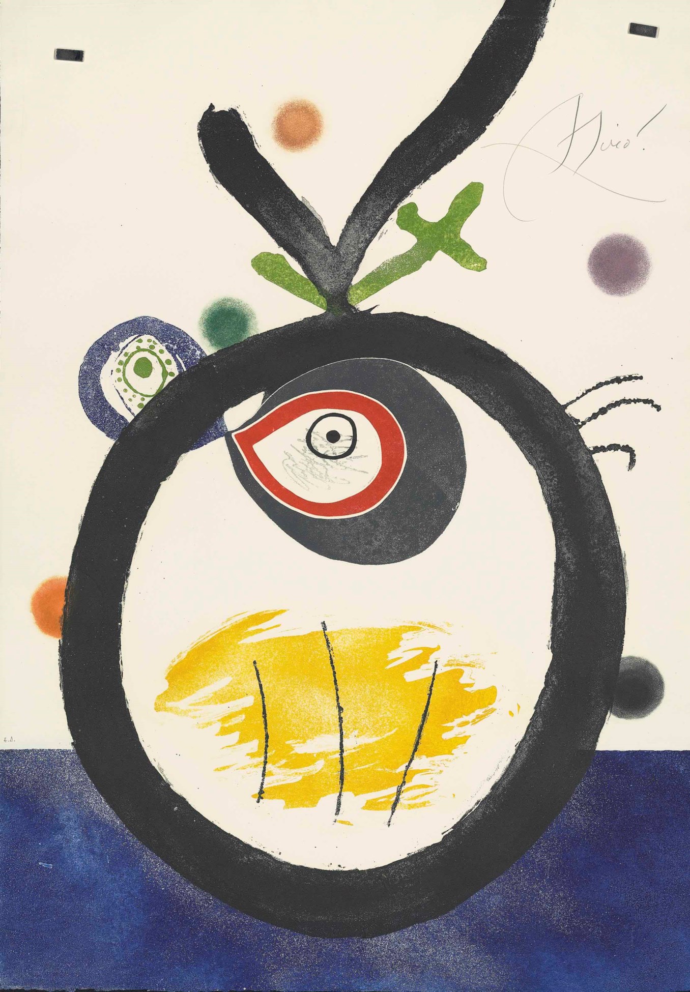Joan Miró , One Plate, from: J. V. Foix, Quatre colors aparein el Món ...